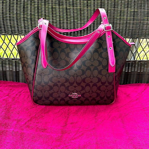 Coach | Bags | Authentic Coach Meadow Shoulder Bag In Signature Canvas ...